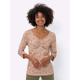 Heine Druck-Shirt in sand-papaya-bedruckt | Gr.: 40