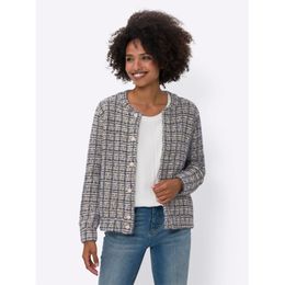 Heine Strickjacke in dunkelblau-champagner-gemustert | Gr.: 44