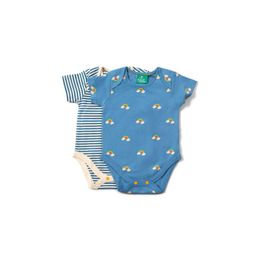 Little Green Radicals Bio-Baby-Bodysuit-Set 2er-Pack in Blau | Gr.: 0-3 MONATE