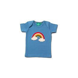 Little Green Radicals Applique Bio-Kurzarm-T-Shirt in Blau | Gr.: 4-5-jahre
