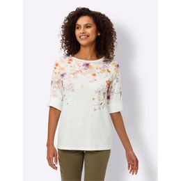 Heine Shirt in ecru-orange-bedruckt | Gr.: 42
