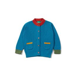 Little Green Radicals Gestrickte Strickjacke in Blau | Gr.: 2-3 Jahre