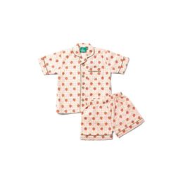 Little Green Radicals Durchgekn&ouml;pftes Pyjama-Shortset in Creme | Gr.: 7-8 Jahre