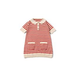 Little Green Radicals Kleid mit gestricktem Kragen in Rot | Gr.: 4-5-jahre