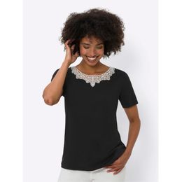Heine T-Shirt in schwarz-ecru | Gr.: 42
