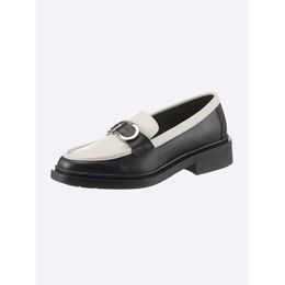 Heine Slipper in schwarz-beige | Gr.: 38