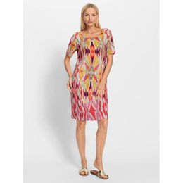 Heine Jersey-Kleid in orange-pink-bedruckt | Gr.: 42