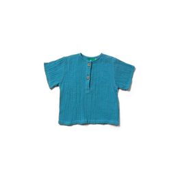 Little Green Radicals Kurz&auml;rmeliges Henley-Top in Blau mit lockerer Passform | Gr.: 18-24 MONATE