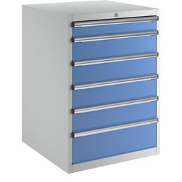 eurokraft pro Schubladenschrank, Höhe x Breite x Tiefe 1000 x 717 x 725 mm, Schubladen 1 x 100, 4 x 150, 1 x 200 mm
