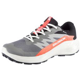 Laufschuh Salomon "ALPHAGLIDE GORE-TEX", Damen, Gr. 44,5, castlerock, lunar rock, cherry tomato, Synthetik, Textil, Schuhe Laufschuh, wasserdicht