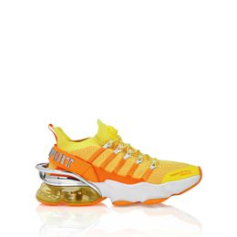 Sneaker Plein Sport "Tiger", Herren, Gr. 44, Normalschaft, 2986, gelb fluo, orange fluo, Schuhe Sneaker