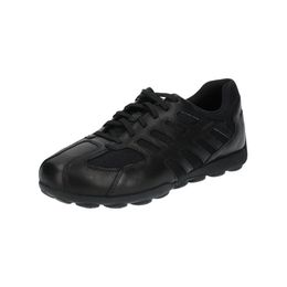 Sneaker Geox "Geox Sneaker Leder/Mesh", Herren, Gr. 40, schwarz (schwarz, schwarz), Leder, Textil, Schuhe