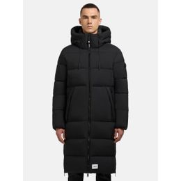 Steppmantel Khujo "Rigo Matt-YM", Herren, Gr. L52, schwarz, Obermaterial: 100% Polyester, Futter: 100% Nylon, Wattierung: 100% Polyester, Sportlich, gerade knielang, hoch geschlossener Ausschnitt, eng Bündchen, Mäntel, Warmer Herren Puffermantel mit Rucksack-Trägern