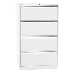 Bisley Hängeregistraturschrank, 2-bahnig, 4 Schübe, DIN A4, verkehrsweiß