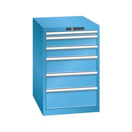 LISTA Schubladenschrank, 6 Schubladen, BxTxH 564 x 724 x 850 mm, lichtblau