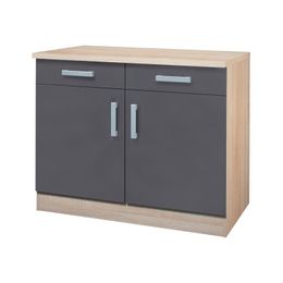 KOCHSTATION Unterschrank &raquo;KS-Toronto, Breite 100 cm&laquo; grau Spanplatte