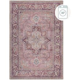 FLAIR RUGS Teppich &raquo;Windsor&laquo; rechteckig 4 mm H&ouml;he Waschbarer Teppich rosa Obermaterial: 80% Kunststoff, 20% Polyester B : 120 cm 1 Stk.