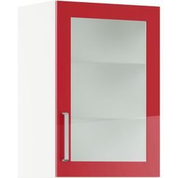IMPULS K&Uuml;CHEN Glash&auml;ngeschrank &raquo;"Turin", Breite/H&ouml;he: 50 oder 60/72, 3 cm&laquo; vormontiert, mit Glasdreht&uuml;r, mit verstellbarem Glasfachboden Rot...