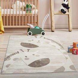 Carpet City Kinderteppich »MARA719« rechteckig 11 mm Höhe Kinderzimmer, Kurzflor, robust, Tiere, Spielzimmer Creme Obermaterial: 70% Polypropylen,...