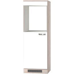 Optifit Backofen/K&uuml;hlumbauschrank &raquo;Faro&laquo;, mit Metallgriff, Breite 60 cm wei&szlig; matt akaziefarben