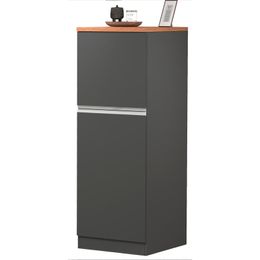 KOCHSTATION Vorratsschrank &raquo;KS-Sole,Hauswirtschaftsschrank,Stauschrank,K&uuml;chenschrank&laquo; Breite/H&ouml;he 60/165 cm, 5 F&auml;cher schwarz