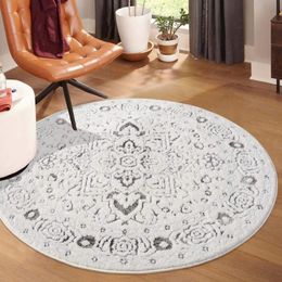 Carpet City Teppich »LOUNGE 0638« rund 15 mm Höhe Kurzflor-Teppich Modern, Hoch-Tief-Struktur, Wohnzimmer, Schlafzimmer Grau Obermaterial: 100%...