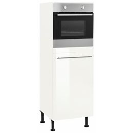 Optifit Backofen/K&uuml;hlumbauschrank &raquo;Bern&laquo; 60 cm breit, 176 cm hoch, h&ouml;henverstellbare Stellf&uuml;&szlig;e, mit Metallgriff wei&szlig; Hochglanz/wei&szlig; wei&szlig;