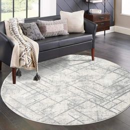 Carpet City Teppich &raquo;ANTIK245&laquo; rund 10 mm H&ouml;he Kurzflor, 3D-Optik, Klassisch-Modern f&uuml;r Wohnzimmer, Schlafzimmer Grau Obermaterial: 100% Polyester...