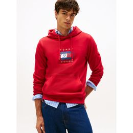 Tommy Hilfiger Kapuzensweatshirt &raquo;LINEAR FLAG GRAPHIC&laquo;, Regular Fit, Hoodie, Kapuze mit Tunnelzug Medium Red L L Hoodie von Tommy Hilfiger