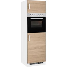 KOCHSTATION Backofen/K&uuml;hlumbauschrank &raquo;KS-Gera&laquo; Breite 60 cm wei&szlig; Spanplatte