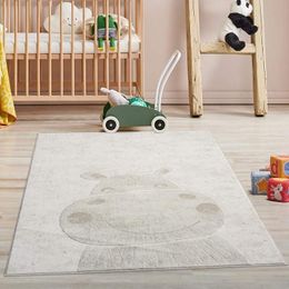Carpet City Kinderteppich »MARA703« rechteckig 11 mm Höhe Kinderzimmer, Kurzflor, robust, Tiere, Spielzimmer Creme Obermaterial: 70% Polypropylen,...