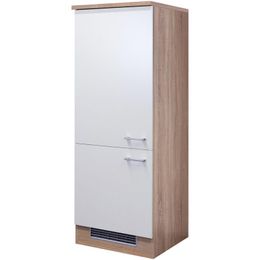 Flex-Well K&uuml;hlumbauschrank &raquo;Samoa&laquo; Breite 60 cm Wei&szlig; / Sonoma Eiche Sonoma Eiche