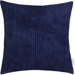 Tom Tailor HOME Dekokissen »Big Corduroy« mit effektvollem Reißverschluss, Kissenhülle ohne Füllung, 1 Stück marine/dunkelblau/navy + unifarben...