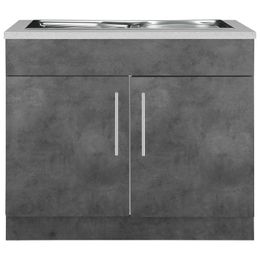 Wiho-K&uuml;chen wiho K&uuml;chen Sp&uuml;lenschrank &raquo;Cali&laquo; 100 cm breit grau