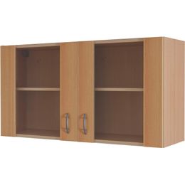 Flex-Well Glash&auml;ngeschrank &raquo;Nano&laquo; (B x H x T) 100 x 54, 8 x 32 cm, mit Stollenglast&uuml;ren Buche Nachbildung
