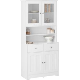 Home Affaire Buffet &raquo;Kate&laquo; Breite 88 cm, mit Glast&uuml;ren und Holzt&uuml;ren, Metallgriffen, H&ouml;he 182 cm wei&szlig;