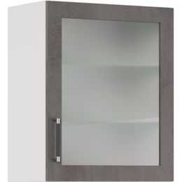 IMPULS K&Uuml;CHEN Glash&auml;ngeschrank &raquo;"Prag", Breite/H&ouml;he: 50 oder 60/72, 3 cm&laquo; vormontiert, mit Glasdreht&uuml;r, mit verstellbarem Glasfachboden Beton-Optik...