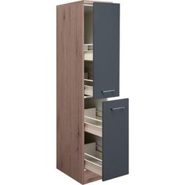 Flex-Well Apothekerschrank &raquo;Morena&laquo; (B x H x T) 30 x 161 x 60 cm, mit 4 Ablagen Basaltgrau / San Remo Eiche San Remo Eiche
