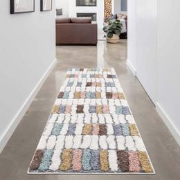 Carpet City Hochflor-Teppich »Focus 3032« rechteckig 20 mm Höhe Läufer, Boho, Hochtief-Muster/ 3D-Effekt, für Wohnzimmer, Schlafzimmer mehrfarbig...