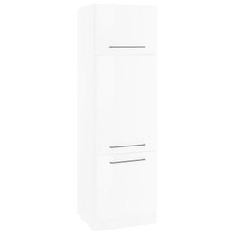 KOCHSTATION K&uuml;hlumbauschrank &raquo;KS-Tulsa&laquo; 60 cm breit, 200 cm hoch, 3 T&uuml;ren, schwarzer Metallgriff wei&szlig;