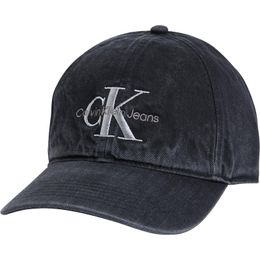 Calvin Klein Jeans Baseball Cap »6 PANEL MONO LOGO BB CAP« in gewaschener Optik Black