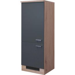 Flex-Well K&uuml;hlumbauschrank &raquo;Morena&laquo; (B x H x T) 60 x 161 x 60 cm Basaltgrau / San Remo Eiche San Remo Eiche