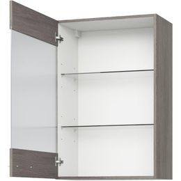 KOCHSTATION Glash&auml;ngeschrank &raquo;KS-Trea OG60-90&laquo; inklusive zwei Glaseinlegeb&ouml;den, Breite 60 cm, H&ouml;he 90 cm grau