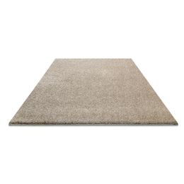 Wecon Home Hochflor-Teppich &raquo;Manta&laquo; quadratisch 25 mm H&ouml;he Langflor, maschinell gewebt, robust, Wohn- & Schlafzimmer, uni beige Polyester