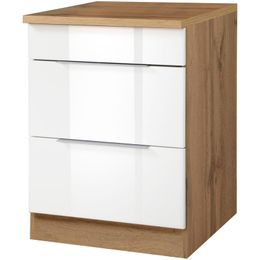 KOCHSTATION Kochfeldumbauschrank &raquo;KS-Brindisi&laquo; 60 cm breit, f&uuml;r autarkes Kochfeld wei&szlig; Holzwerkstoff, MDF