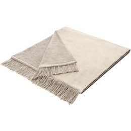 Biederlack Sesselschoner &raquo;Cotton Cover Salt & Pepper&laquo; mit Fransen beige Baumwolle, Polyacryl, Polyester