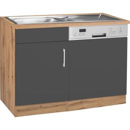 KOCHSTATION Spülenschrank »KS-Colmar« 110 cm, Front und Sockelblende für teilintegrierten Geschirrspüler anthrazit