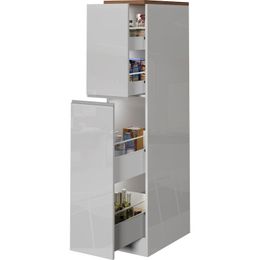 KOCHSTATION Apothekerschrank &raquo;KS-Sole&laquo; Breite 30 cm, 2 Ausz&uuml;ge, 4 F&auml;cher wei&szlig; Holzwerkstoff