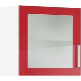 IMPULS K&Uuml;CHEN Glash&auml;ngeschrank &raquo;"Turin", Breite/H&ouml;he: 50 oder 60/57, 9 cm&laquo; vormontiert, mit Glasdreht&uuml;r, mit verstellbarem Glasfachboden Rot...