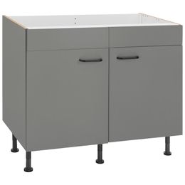 Optifit Sp&uuml;lenschrank &raquo;Elga&laquo; mit Soft-Close-Funktion, h&ouml;henverstellbaren F&uuml;&szlig;en, Breite 100 cm basaltgrau/basaltgrau basaltgrau